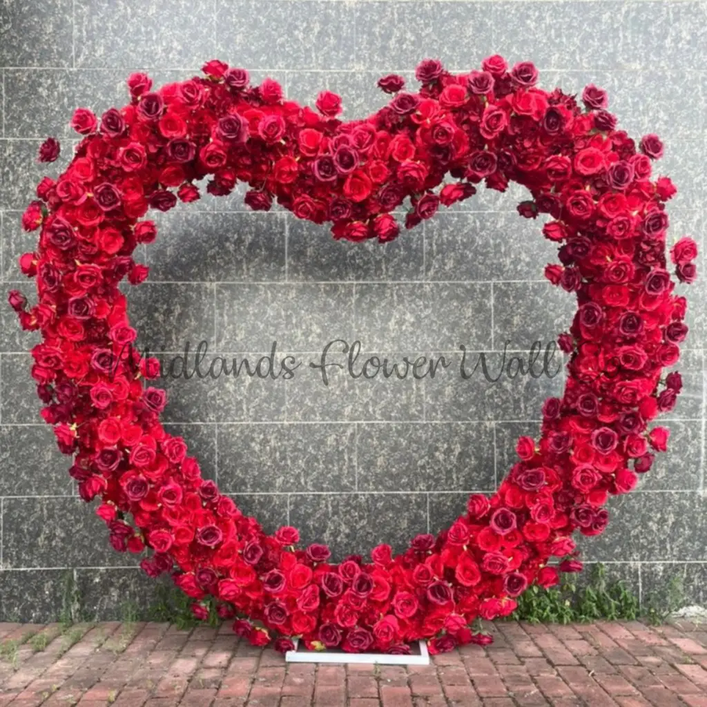 Red Rose Flower Heart | Midlands Flower Wall Company