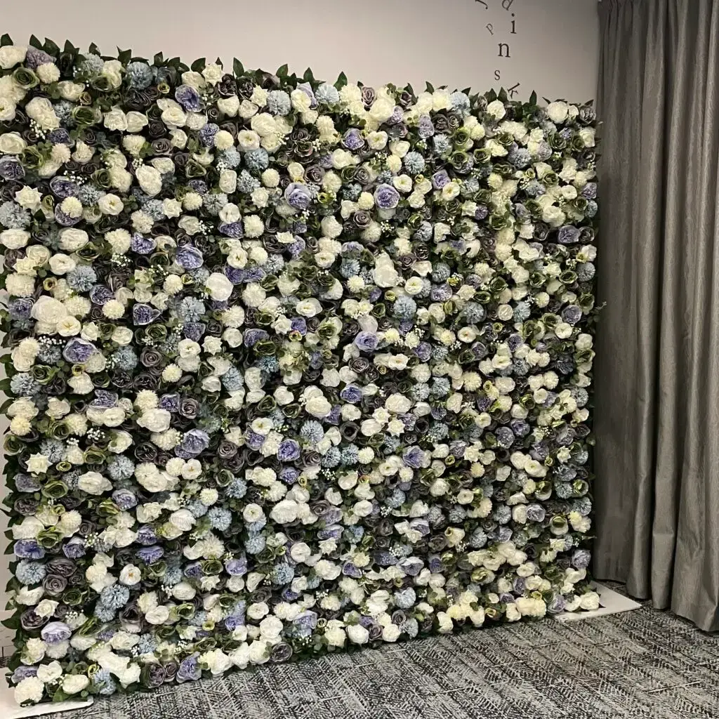 Blue Flower Wall Hire | Elsa | Midlands Flower Wall Co